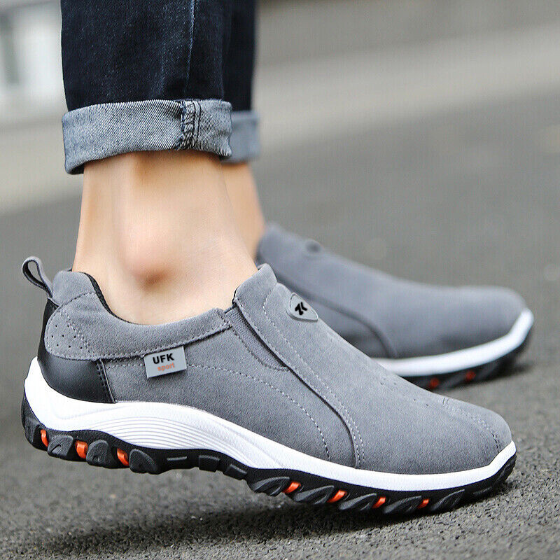 Mens Slip on Sport Shoes Outdoor Loafers Casual Walking Sneakers Hiking ...