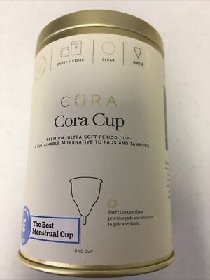 Cora Menstrual Premium Ultra-soft Period Cup - Clear - Size 2 | eBay