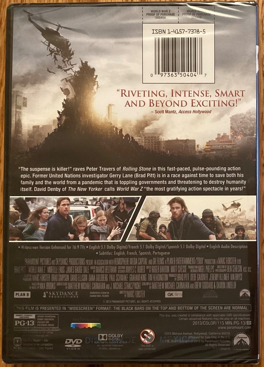 World War Z Dvd Front Cover