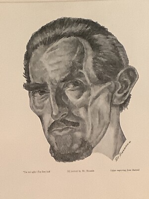 Vintage Matted Signed Ric Riccardo Self Portrait Copper Engraving from ...