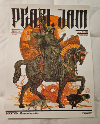 Pearl Jam Poster Boston 2024 Fenway Park NEW Eddie Vedder | eBay