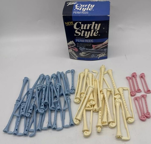 Toni Curly Style Box Of 40 ( 1 Missing) Assorted Hair Perm Rods | eBay