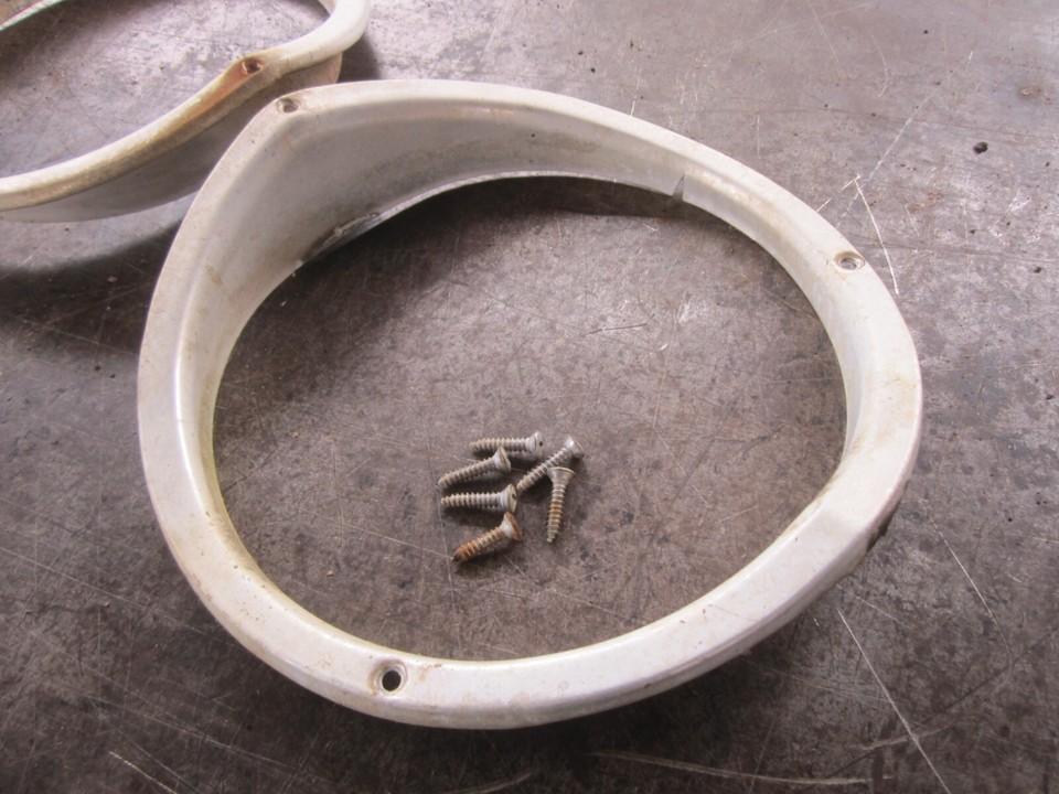 70 71 DODGE SWEPTLINE PICKUP TRUCK HEADLIGHT TRIM BEZELS W/ ALL OEM ...
