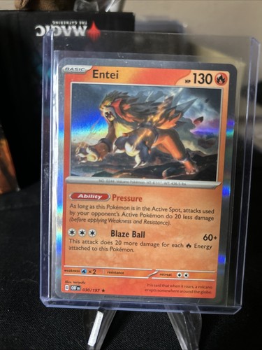 Pokemon Entei 30/197 Holo Rare Obsidian Flames LP / Pack Fresh New | eBay