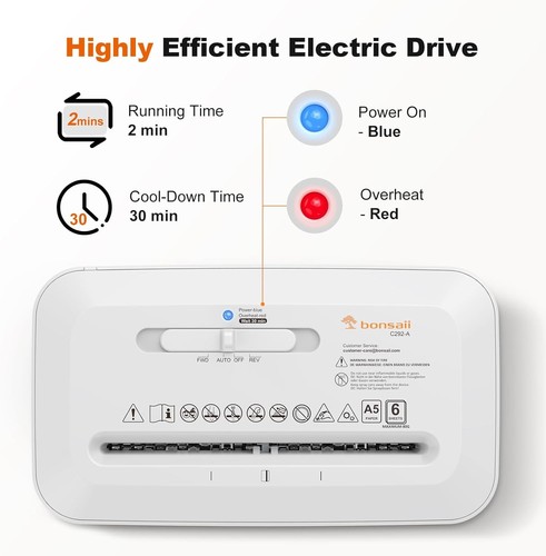 Efficient 6-Sheet Paper Shredder for Home and Small Office Use - White ...