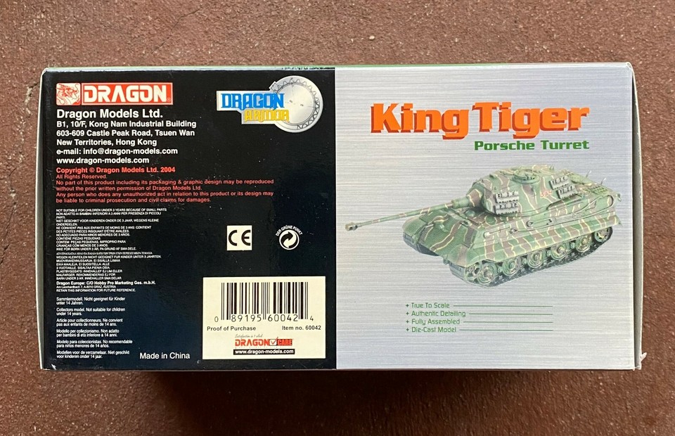 Dragon Armor 1/72 King Tiger - Porsche Turret, Abt. 503, France 1944 ...