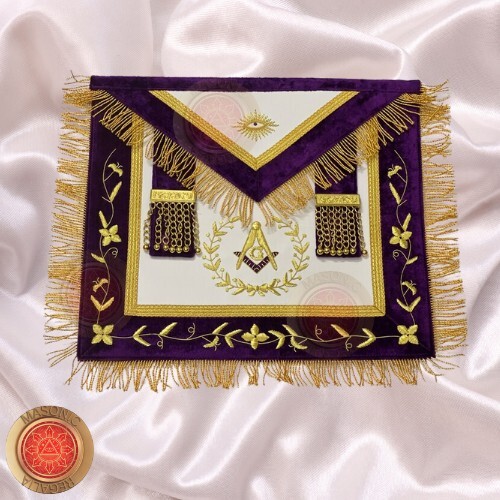 New Masonic Regalia 33rd Degree Rose Croix Apron CUFFS and Collar Set ...