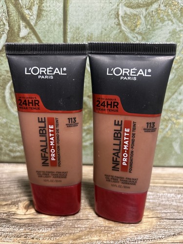 LOREAL Infallible Pro-Matte 24HR Foundation 113 BROWN SUEDE 1 oz NEW ...