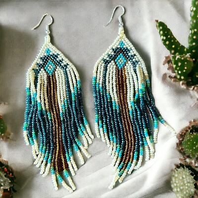 Handmade Native American-Style Beaded Tassel Fashion* Earrings Extra ...