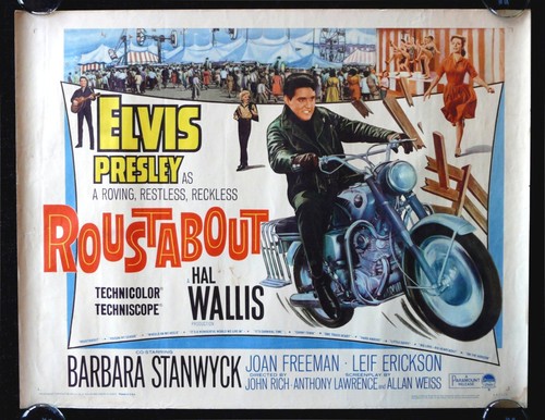ROUSTABOUT * CineMasterpieces MOVIE POSTER 1964 ELVIS PRESLEY BIKER ...