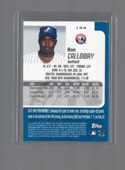 2002 Bowman's Best Ron Calloway Rookie Game Used Bat Card Expos | eBay