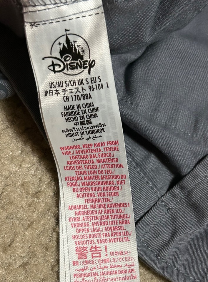 Disney HAUNTED MANSION Chore Jacket SMALL Men's GREY twill gray parks ...