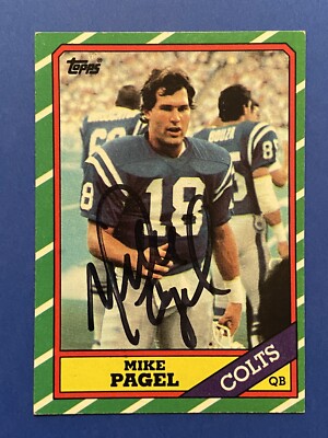 MIKE PAGEL Signed 1986 Topps #315 Colts Arizona State Sun Devils ...