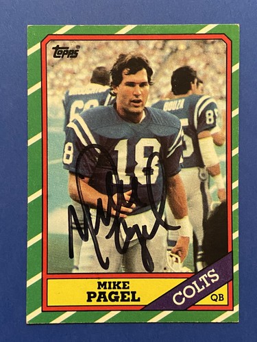 MIKE PAGEL Signed 1986 Topps #315 Colts Arizona State Sun Devils ...