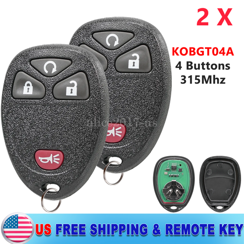 2 For 2005 2006 2007 2008 Chevrolet Uplander Remote Key Fob 4 Buttons ...