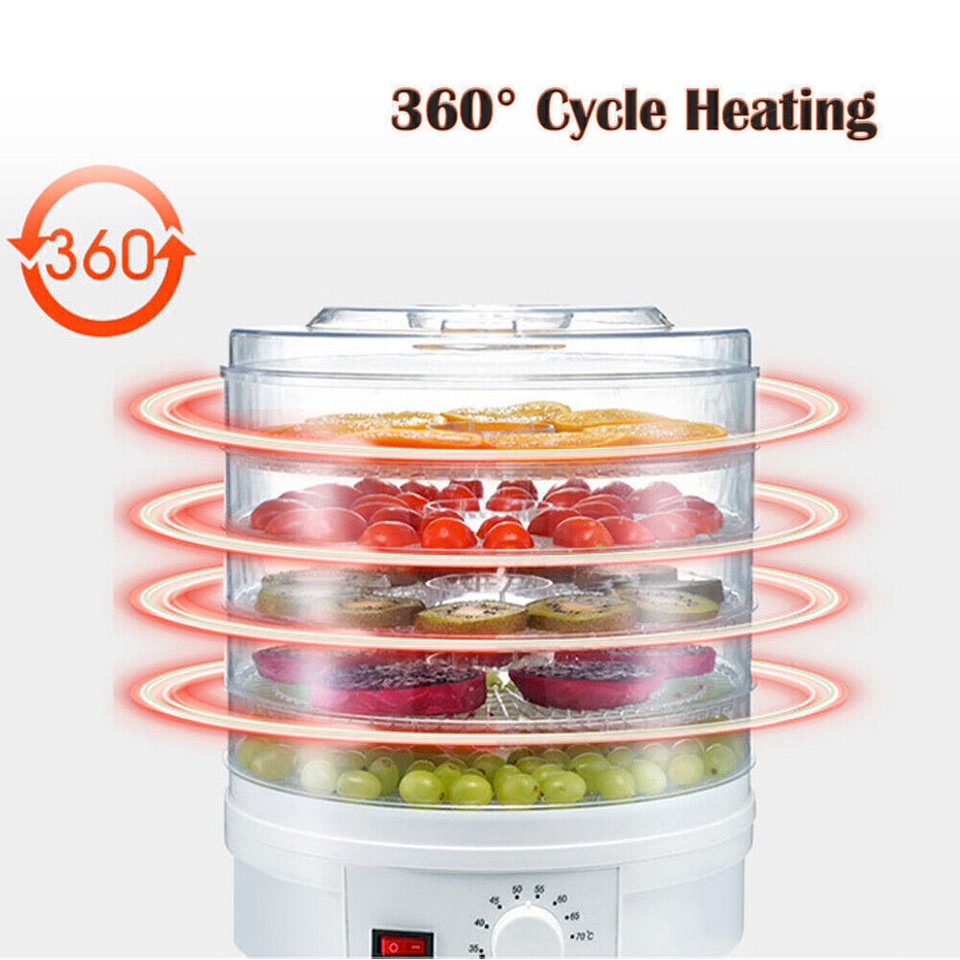5-Tray Food Dehydrator Machine Adjustable Portable Countertop Fruit ...