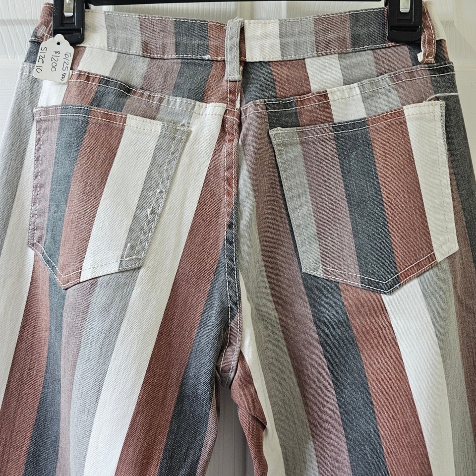 Wisteria Lane 26 Bell Bottom Jeans Vintage Style Striped Boho Y2K ...