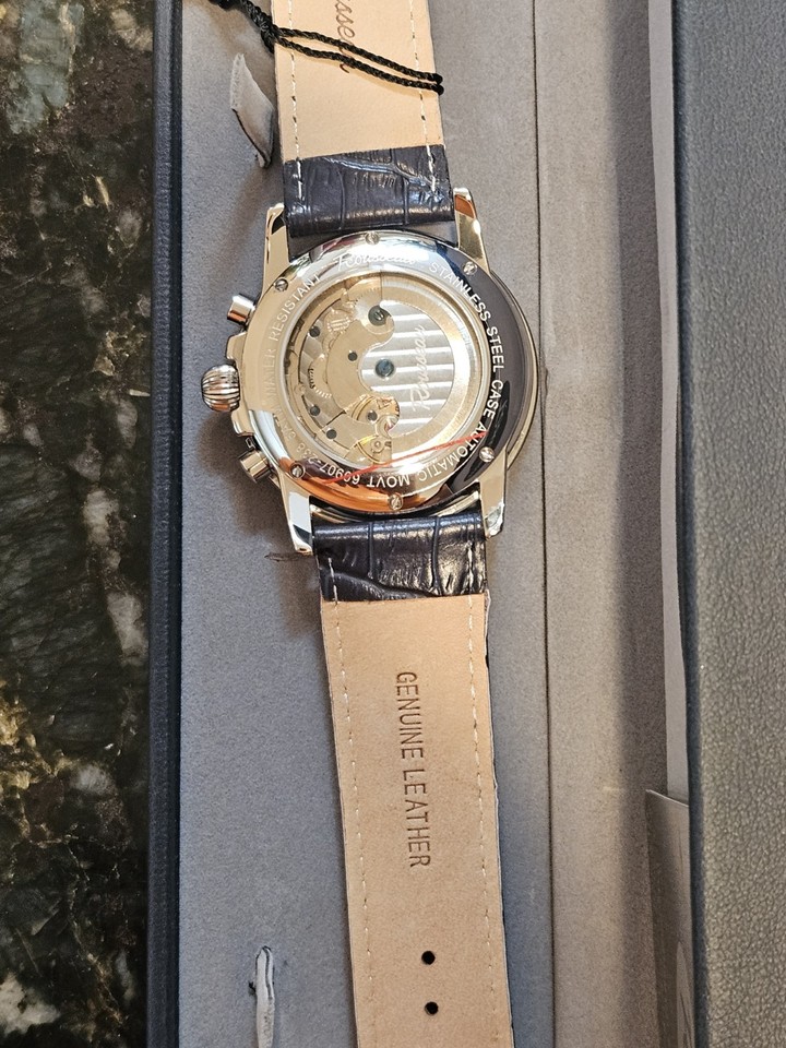 Rousseau Men's Automatic Watch Montage Blue/silver Multi Function NOS ...