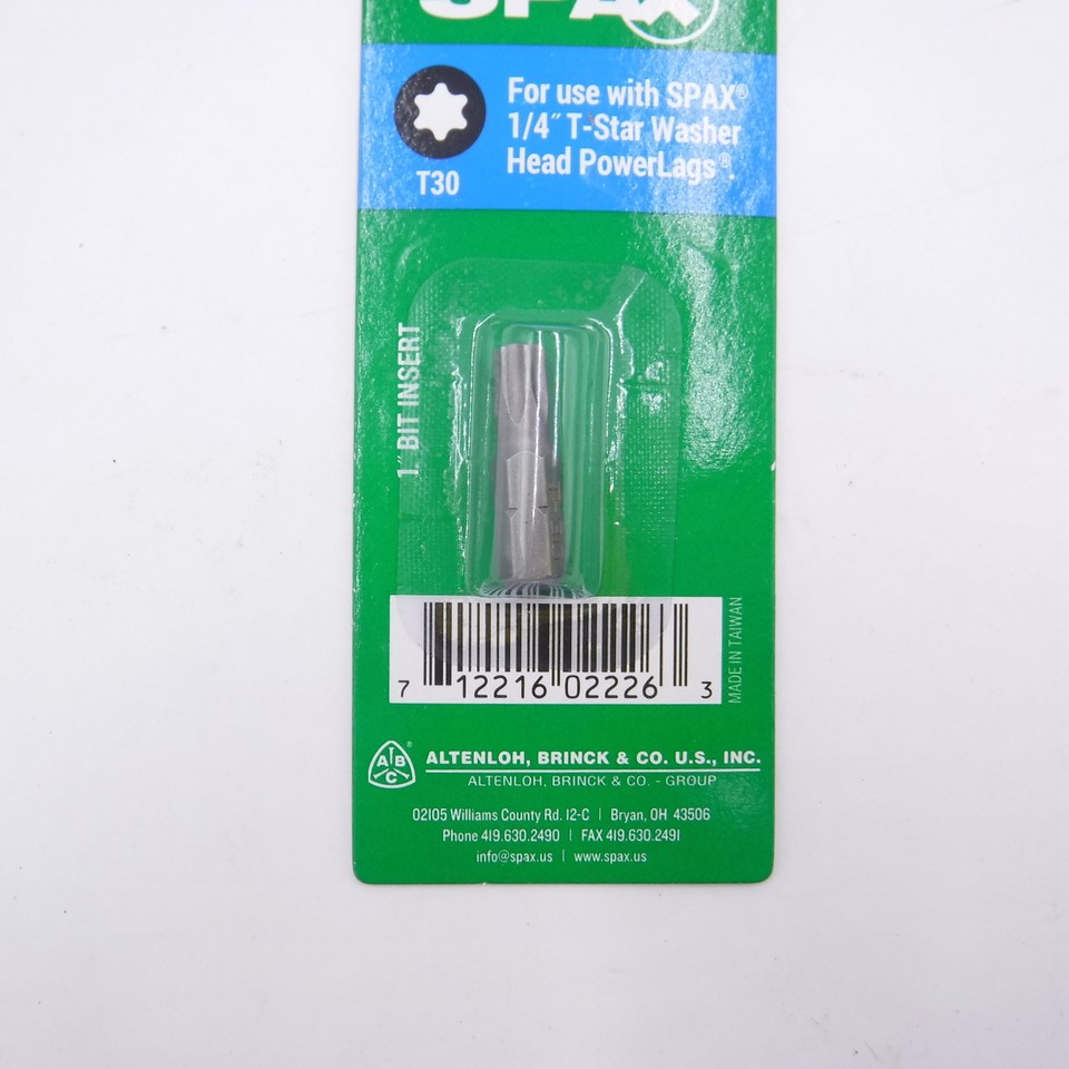 Spax T30 1/4" T-Star Plust Driver Bit 1" | eBay