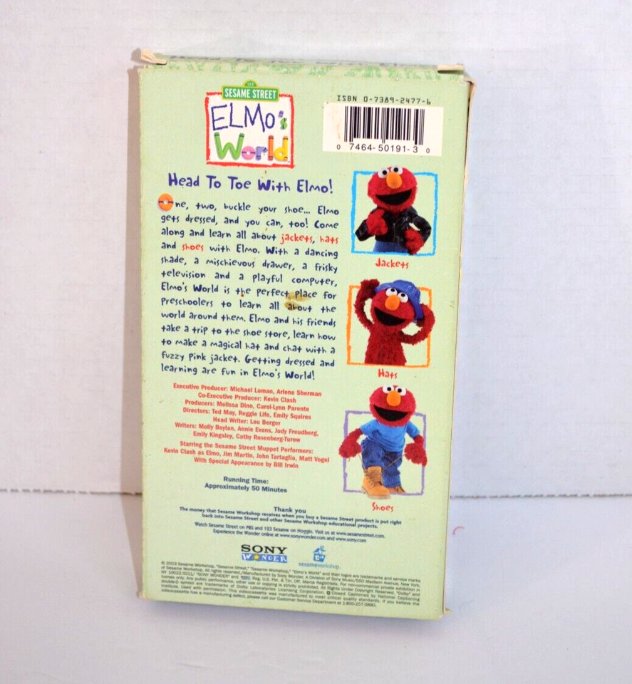 Elmos World - Head to Toe With Elmo (VHS, 2003) 74645019130| eBay