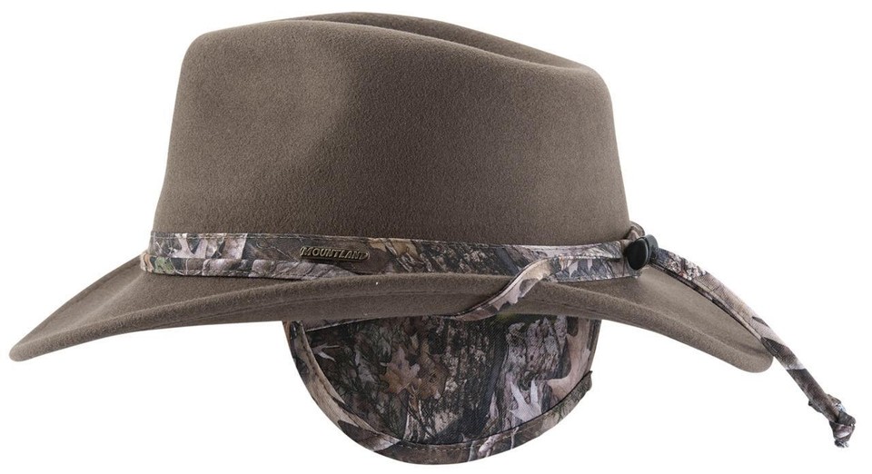 WYOMING CRUSHABLE Wool Camo OUTBACK Western Cowboy Hat EAR/Flap ...