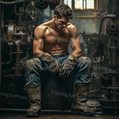 Male Model Photo Print Muscular Handsome Jock Shirtless Hunk College -B975 | eBay