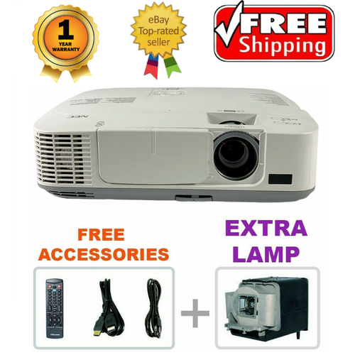 NEC NP-M300W 3LCD Projector 3000 Lumens WXGA HD 1080P HDMI w/Remote ...