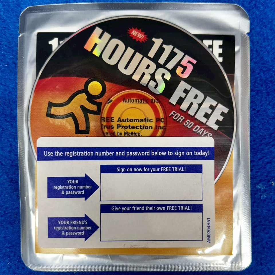 America Online Running Man Collectible CD AOL 1175 Hours Vintage Disc ...