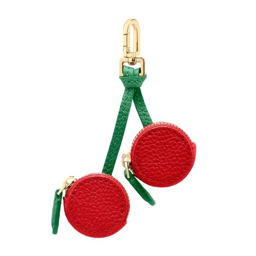 Cute Strawberry Leather Bag Charm Y2k Keychain with Preppy Zipper 丨US ...