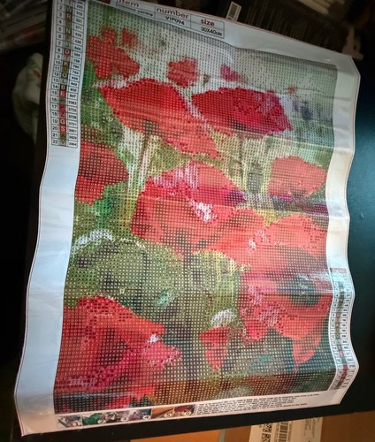 Red Poppies Flowers Diamond Painting Kit 30x40 NEW | eBay