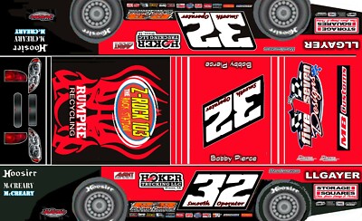 #32 Bobby Pierce Hoker Crate Dirt Late Model 1/24th Scale Waterslide ...