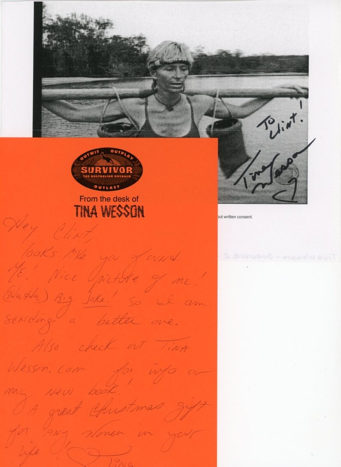 Tina Wesson - Signed Items (x3) (Survivor) | eBay