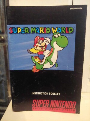 SUPER MARIO WORLD Super Nintendo SNES Game Original 1st Edition Manual ...