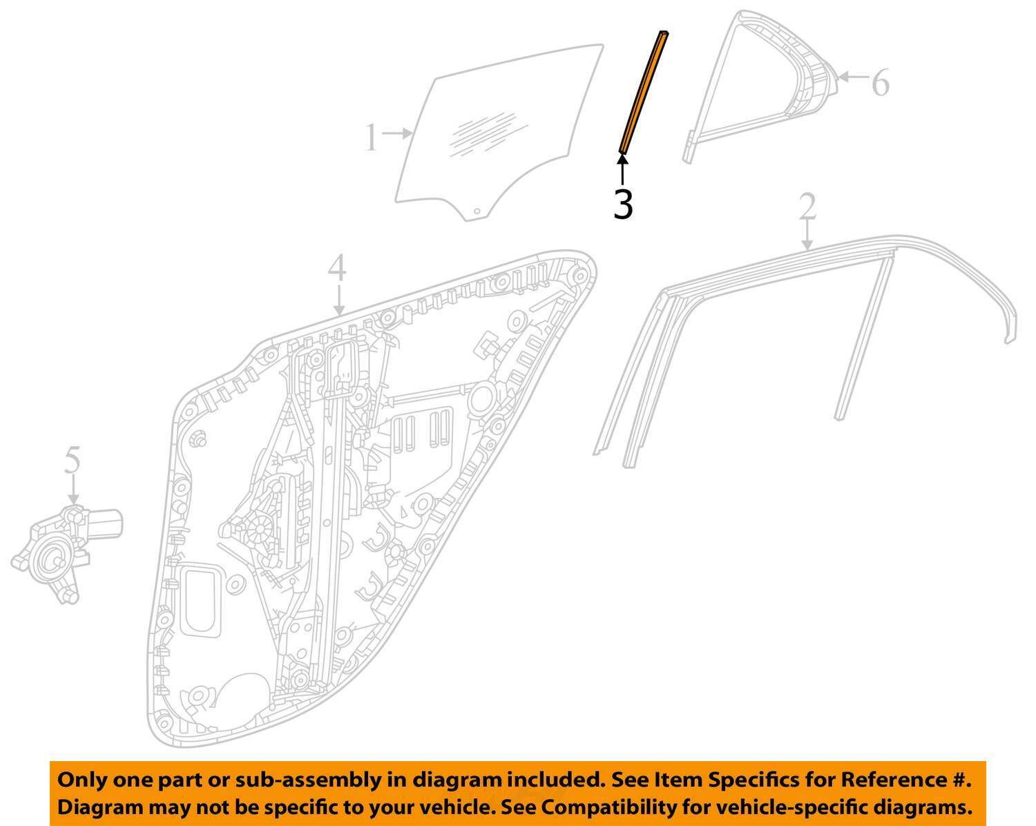 MERCEDES OEM 20-23 GLE350 Rear Door Glass Hardware-Division Bar ...