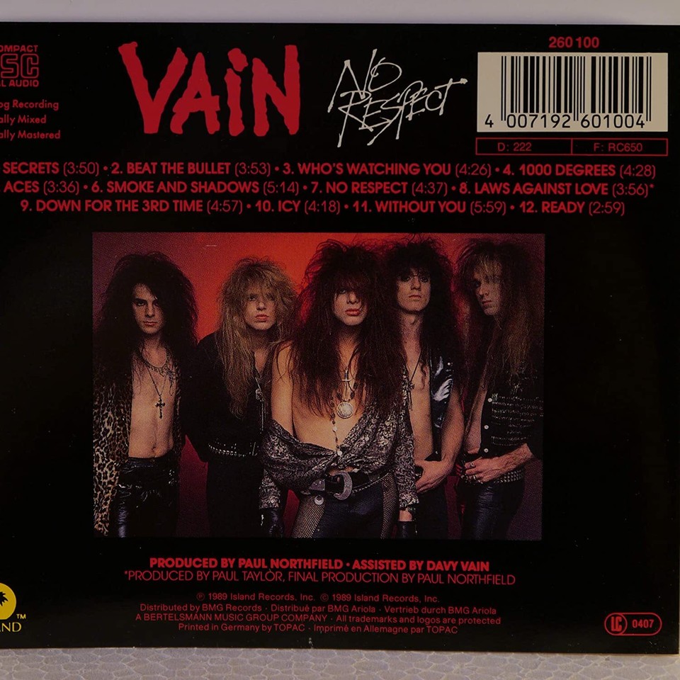 Davy Vain No respect (CD) (UK IMPORT) | eBay