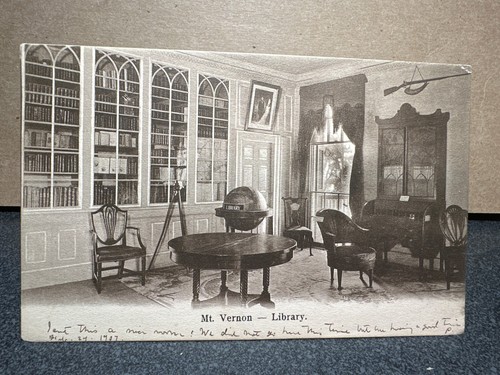 1907 Mt Vernon Library Virginia USA Black And White Landscape Posted ...