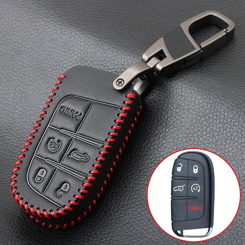 Leather Remote Key Fob Cover Case for Jeep Grand Cherokee Chrysler ...