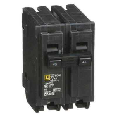 New Square D HOM245 Homeline 2 Pole 45 Amp 120 240V AC Plug In Type HOM ...