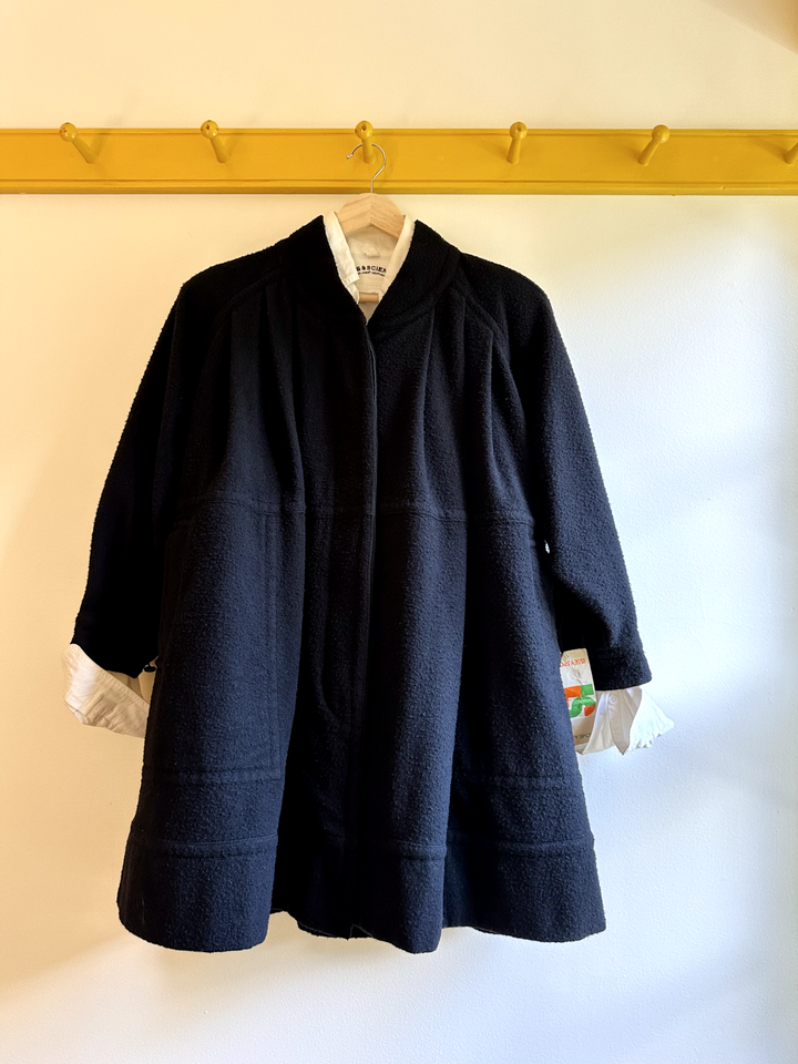 Vintage 70s ISSEY MIYAKE SPORT pilled fleece black jacket swing fall ...