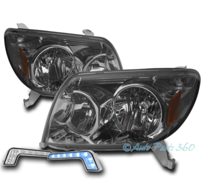 FOR 03-05 TOYOTA 4RUNNER SMOKE REPLACEMENT CRYSTAL HEADLIGHTS W/BLUE ...