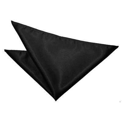 Black Handkerchief Hanky Satin Plain Solid Mens Formal Accessory by DQT ...