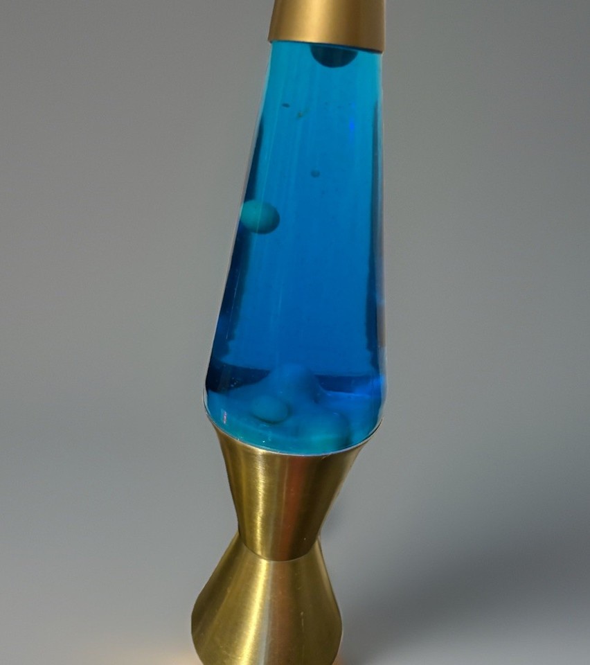 Vintage Lava Lite Lava Lamp Blue with a brushed gold tone Base | eBay