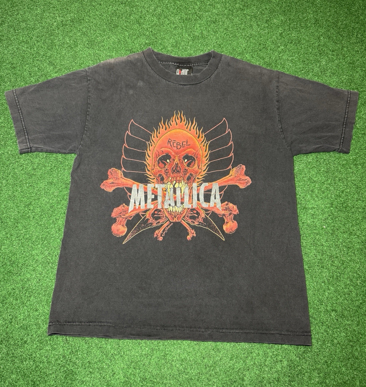 Vintage 90s INSANE Metallica Rebel Pushead Skull Grun… - Gem