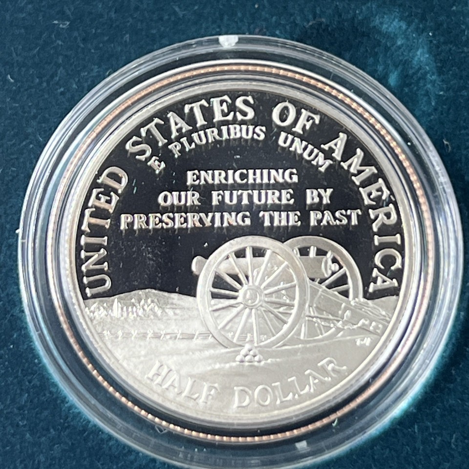 1995 W CIVIL WAR BATTLEFIELD |COMMEMORATIVE 2 COIN SET | SILVER | LOT P ...