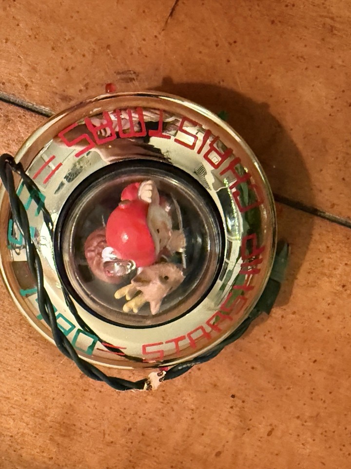 Starship UFO Santa Lights Hallmark Ornament 1990 Vintage Christmas ...