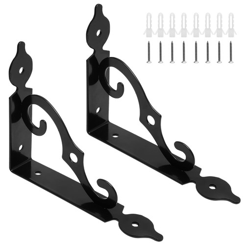 2 Pack 5.4 Inch Wall Mounted Metal L Bracket Decorative Shelf Support ...