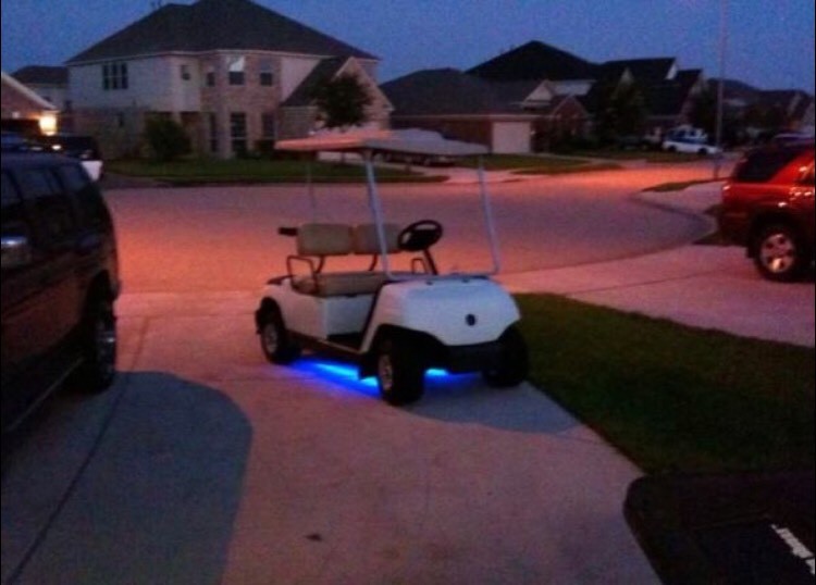 4pc LED BLUE GOLF CART KART NEON UNDERBODY UNDERGLOW LIGHT 12V CUSTOM ...