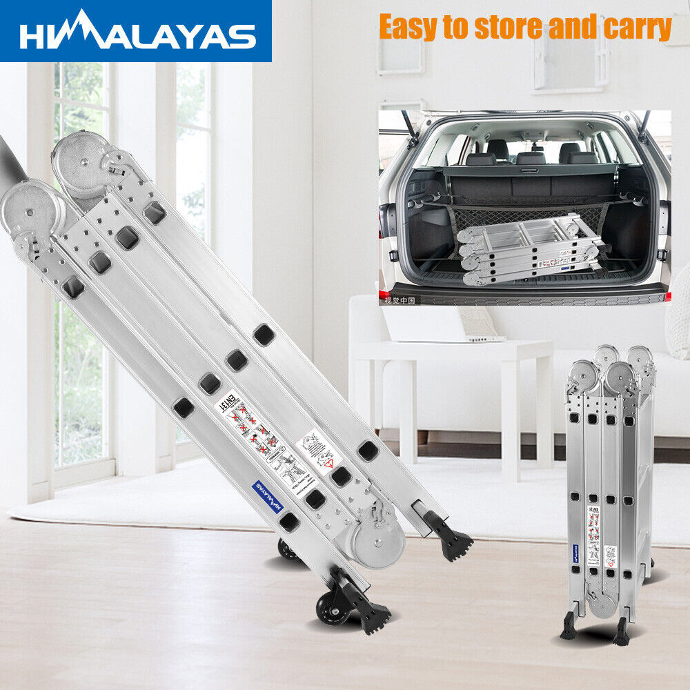 2.6m Tall Aluminium Folding Ladder Step Extension Multi Purpose ...