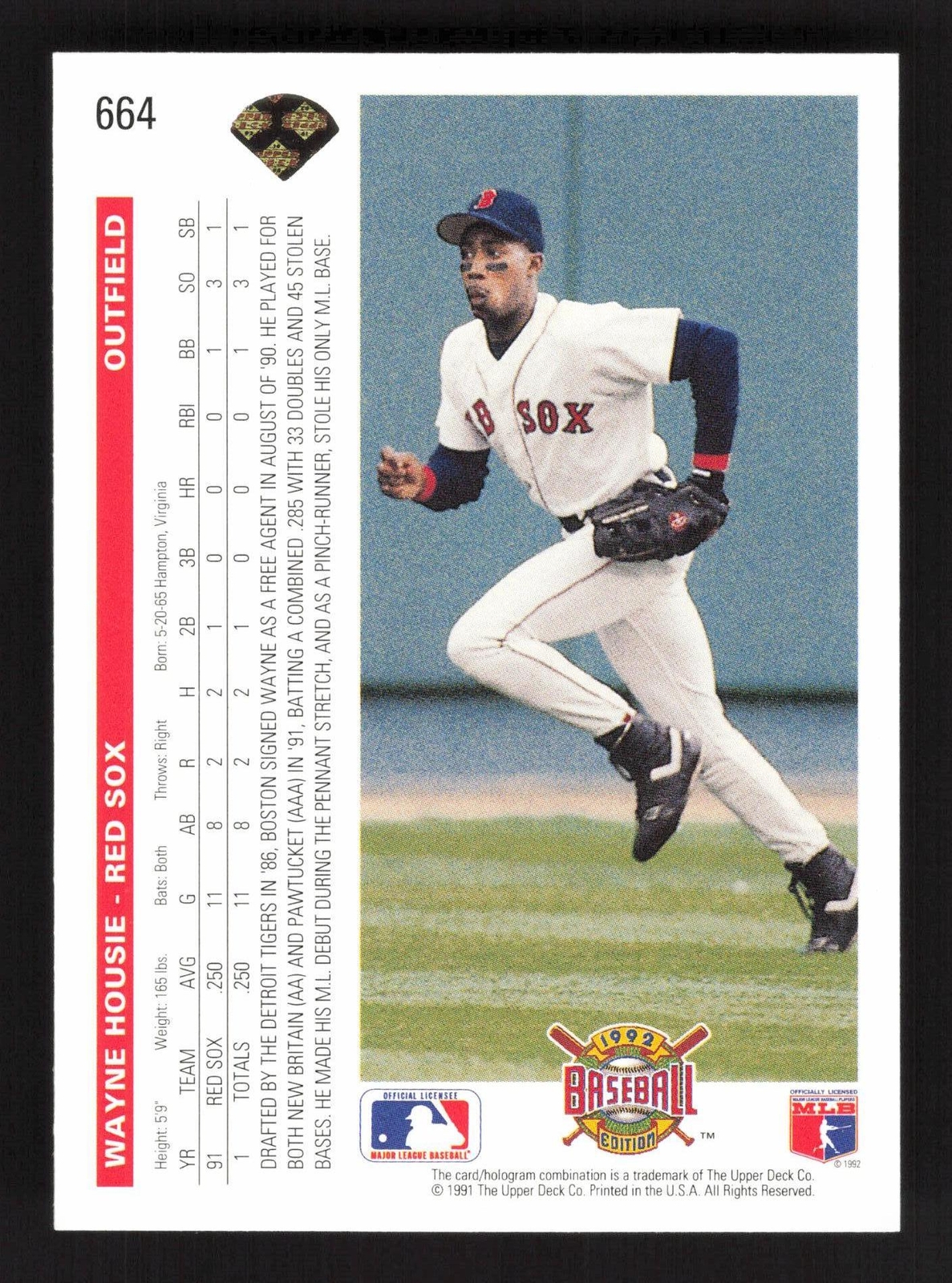 1992 Upper Deck Wayne Housie #664 Boston Red Sox | eBay