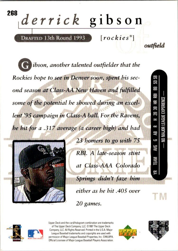 1998 Upper Deck Derrick Gibson #268 | eBay